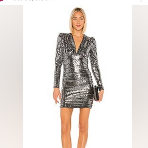 BCBGMaxAzria | Dresses | Bcbgmaxazria Ruched Gunmetal Sequin Cocktail ...